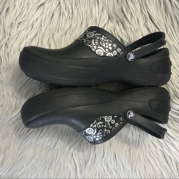 CROCS | Shoes | Crocs Mercy Convertible Work Clogs Black Silver | Poshmark